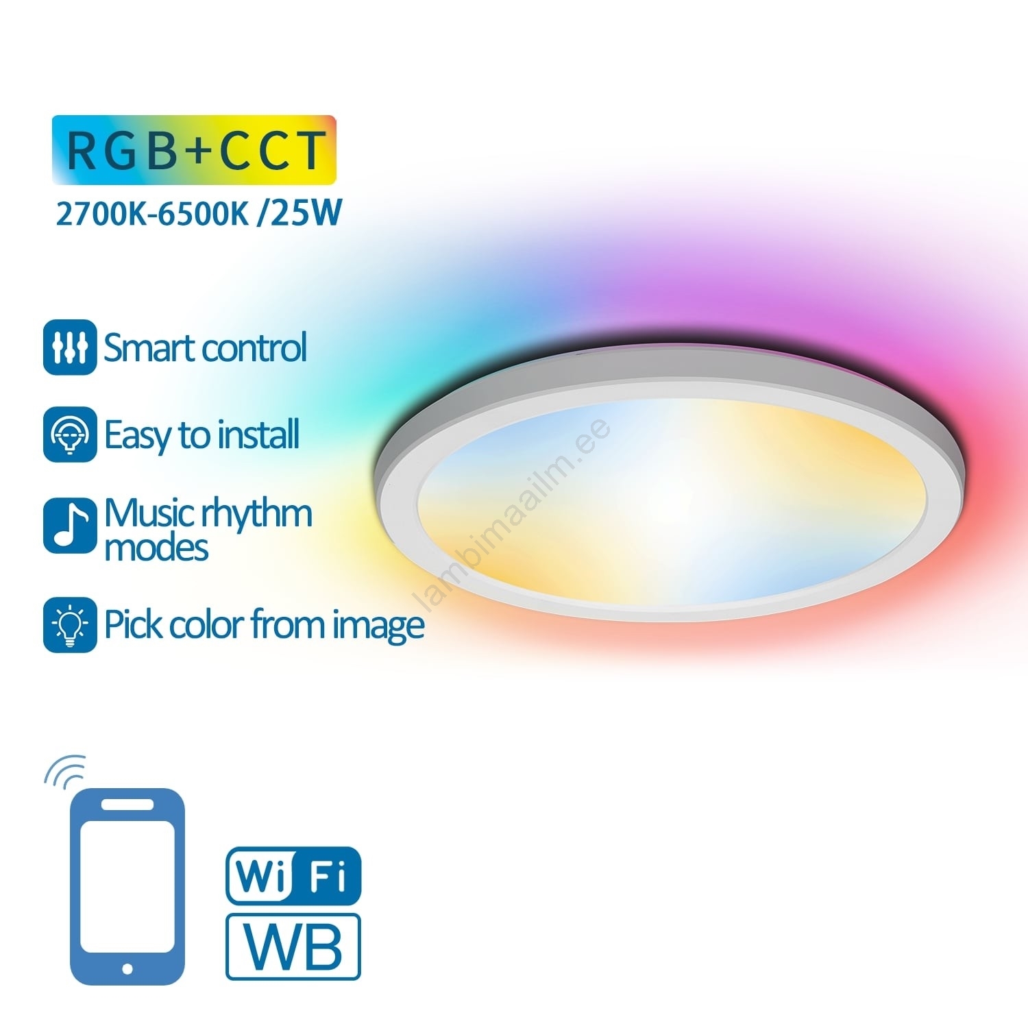 Aigostar - LED RGB+CCT Laevalgusti LED/25W/230V 2700-6500K Wi-Fi ...