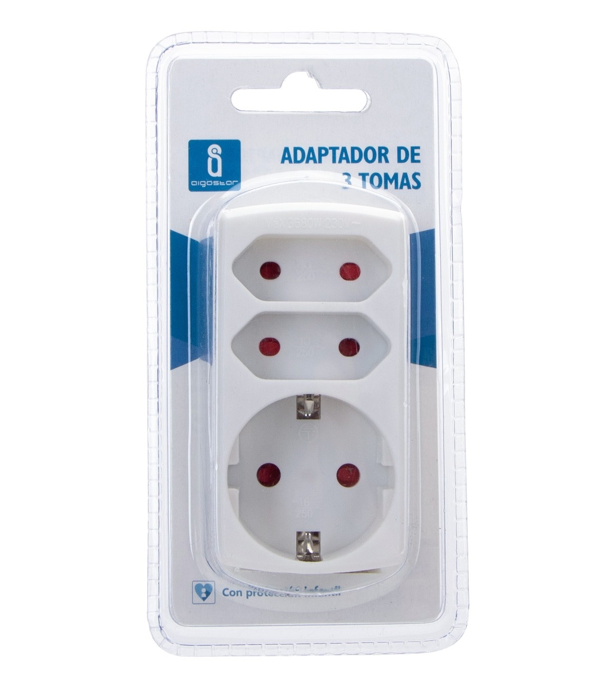 Aigostar - Pistikupesa jaotur 1x16A/230V + 2x10A | Lambimaailm