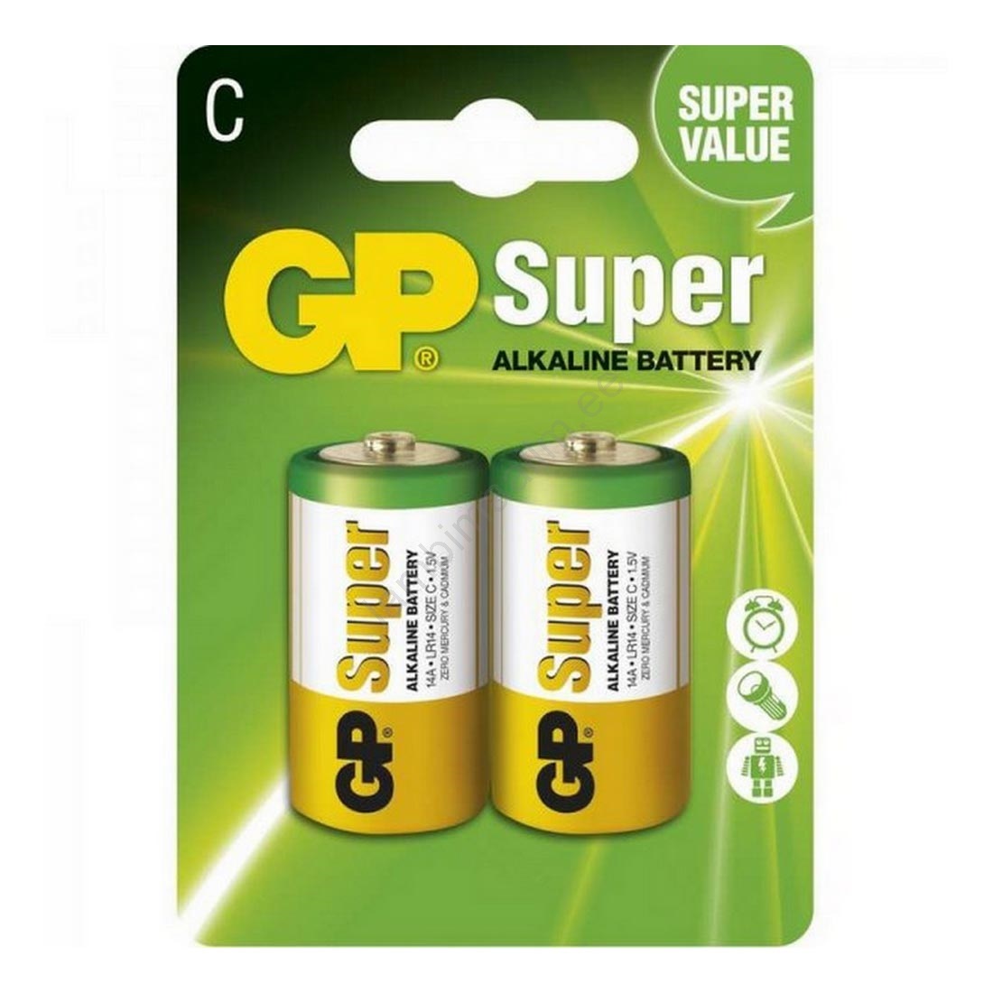 Alkaline patarei 2 x LR14 GP SUPER 1,5V | Lambimaailm
