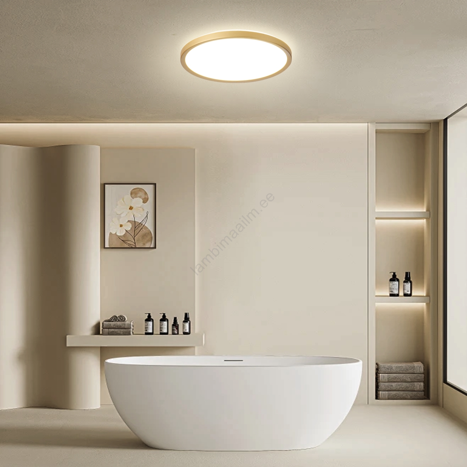 Brilagi - LED-vannitoa valgusti ULTRA SLIM LED/24W/230V Ø 42 cm kuldne ...