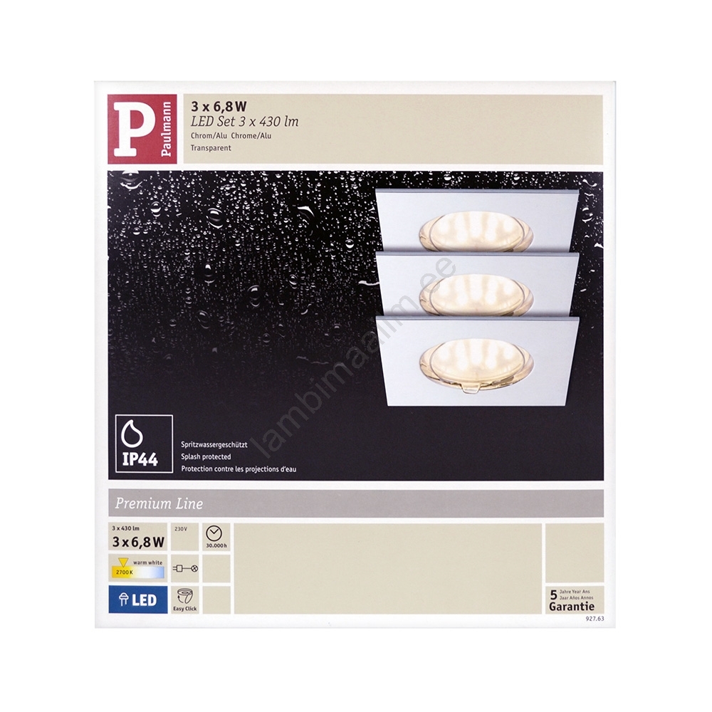 Paulmann 92763 - KOMPLEKT 3xLED/6,8W IP44 Süvistatav valgusti ...